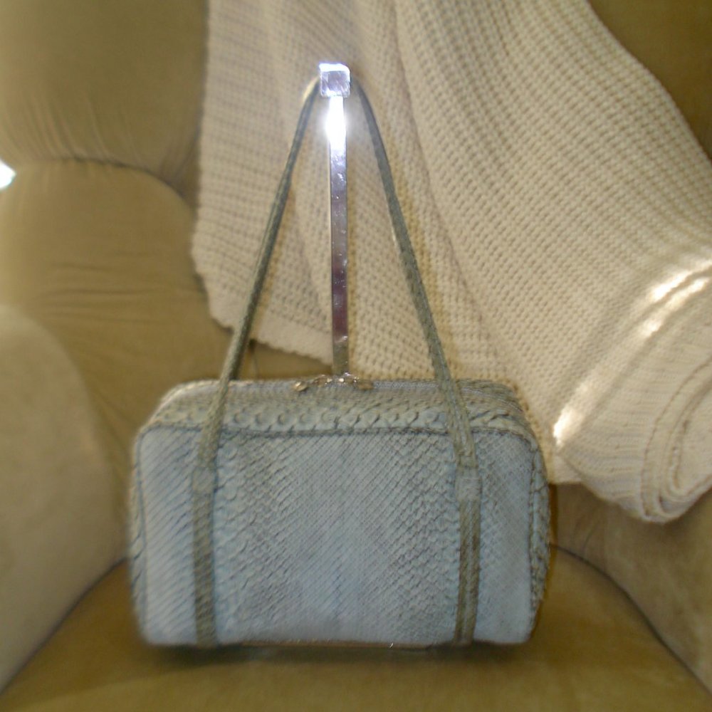 Auth. Lambertson Truex Genuine Matte Python Boston Sa… - Gem